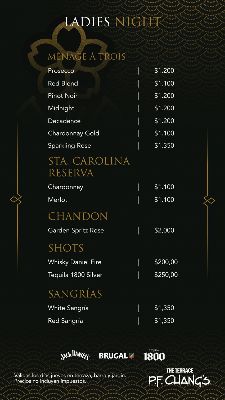 Especial – Jueves – P.F. Chang's